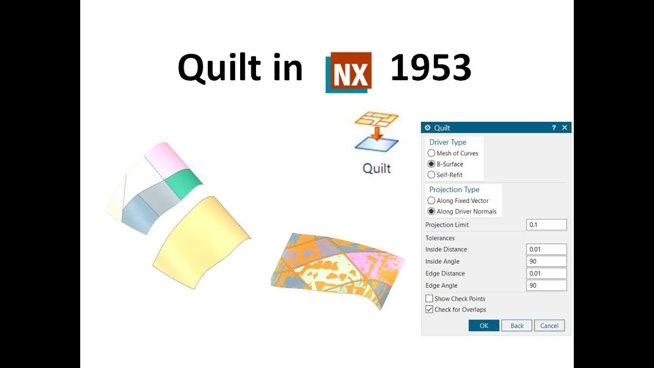 How to user quilt command in NX, Quilt in NX 1953,Quilt in NX - YouTube