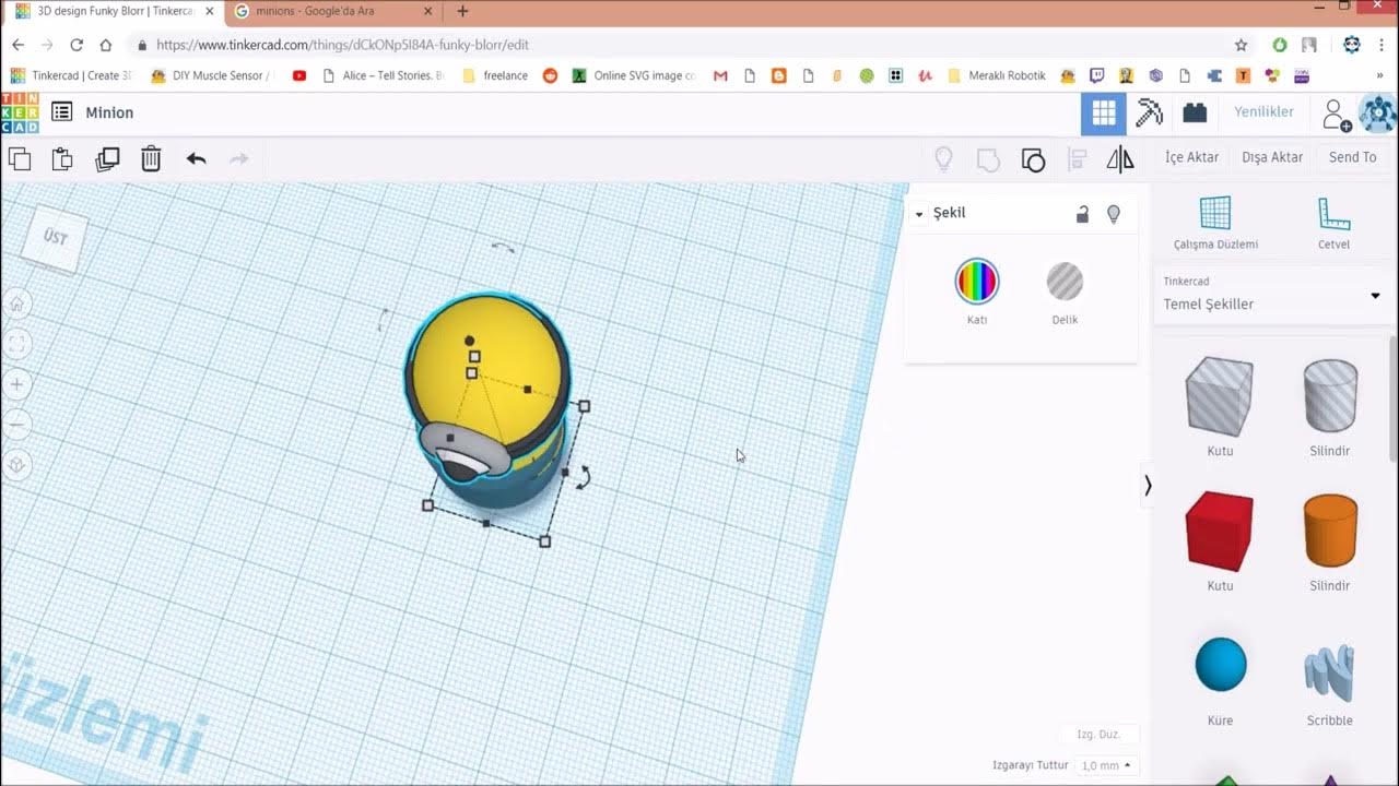 Tinkercad Minion Yapımı - YouTube