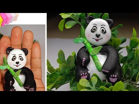 PANDA CLAY ART | DIY Panda | Air Dry Clay | Clay Craft Ideas - YouTube