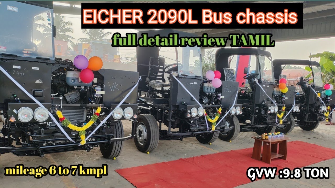 🔥🔥Eicher 2090L Bus chassis Review தமிழில் (Light commercial vehicle ...