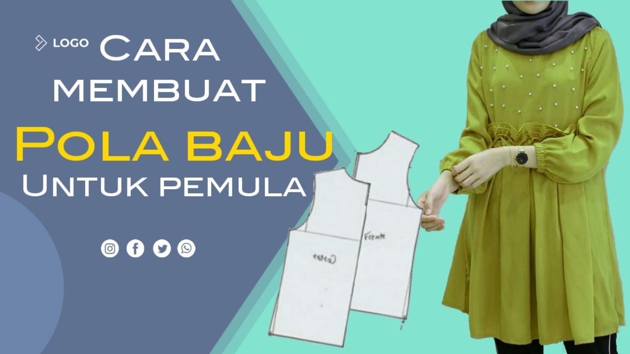 Cara membuat pola baju untuk pemula | model tunik rempel - YouTube