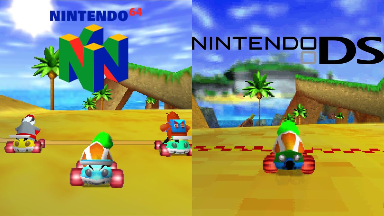 Crescent Island - Side by Side Comparison | Diddy Kong Racing (N64 vs ...