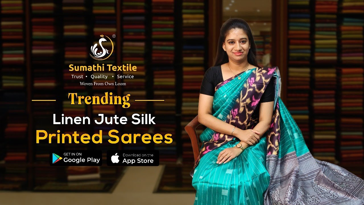 Printed Linen Jute Silk Saree Code 52002 Whatsapp 8870290873 printed-linen-jute-silk-saree-code-52002-whatsapp-8870290873