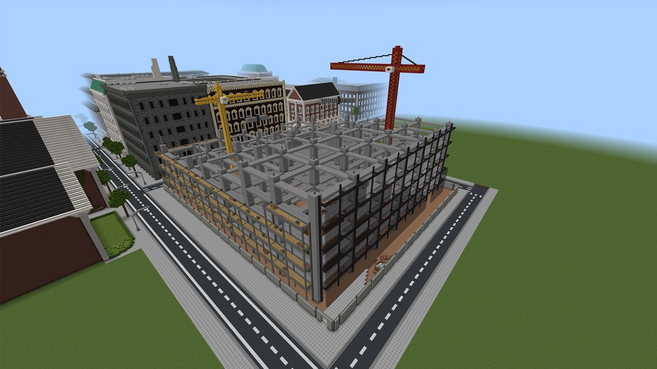 Let's Build A City: Ep 32: Construction Site | Minecraft Time-Lapse ...