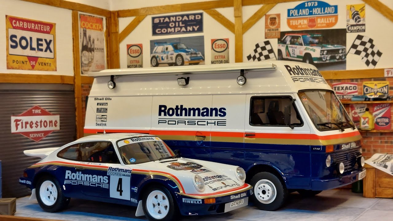 RALLY SET VW LT40 + PORSCHE 911SC RS TEAM ROTHMANS RALLY 1000 PISTES ...
