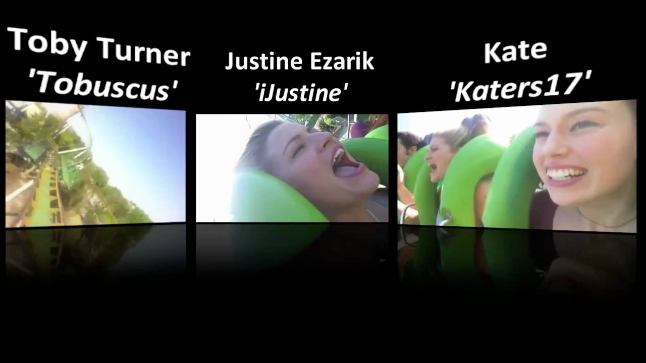 TOBUSCUS, iJUSTINE & KATERS17 ON ROLLERCOASTER (3 camera angles) - YouTube
