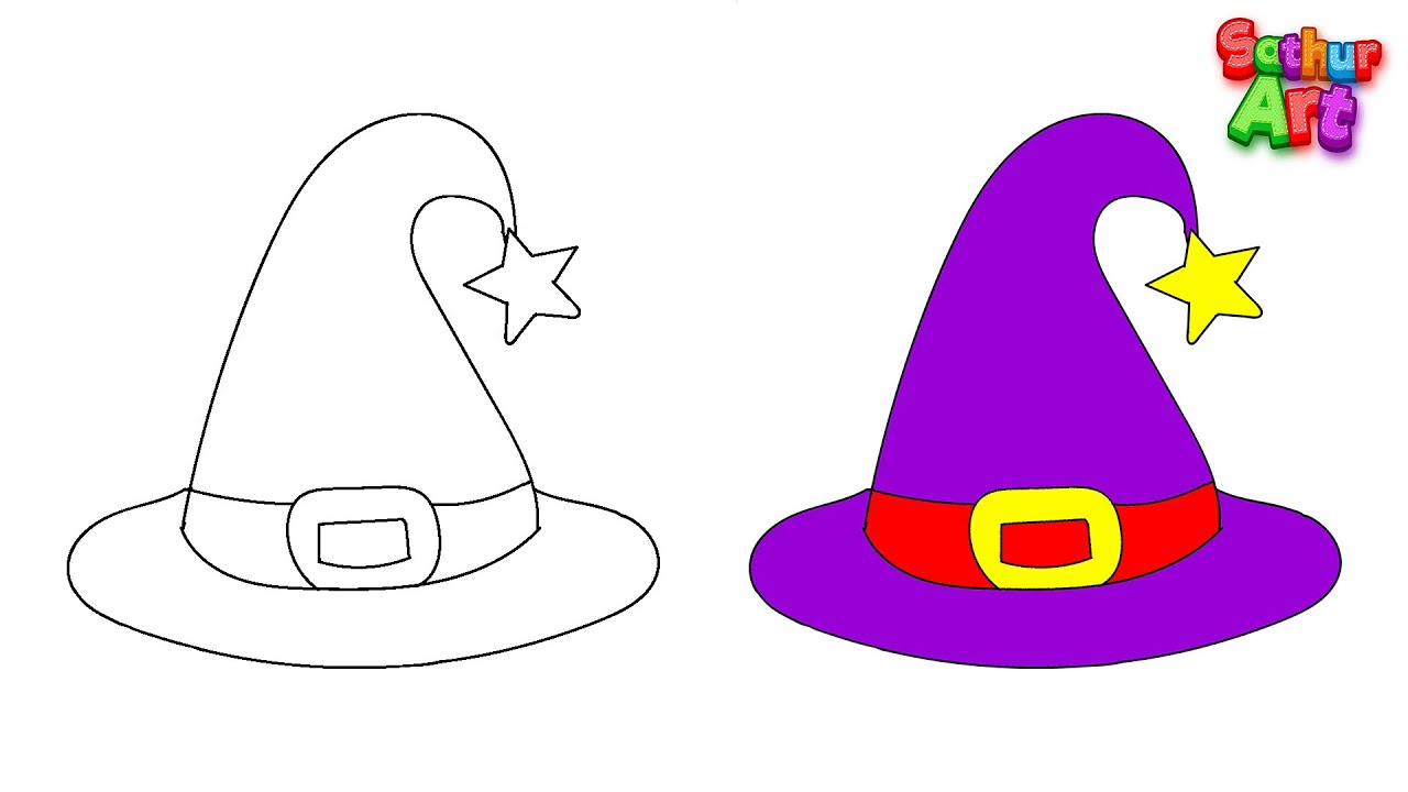How to draw Wizard Magic Hat | Simple steps to draw a Wizard Magic Hat ...