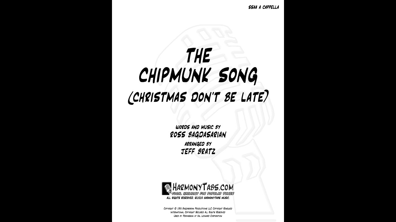 The Chipmunk Song (Christmas Don't Be Late) (SSAA A Cappella) - YouTube
