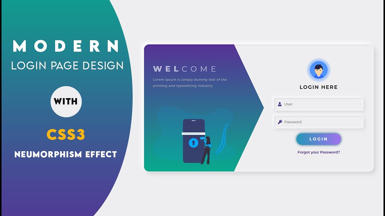 Css Neumorphism Login Page Ui Design Html5 Css3 Soft Ui Youtube 3830