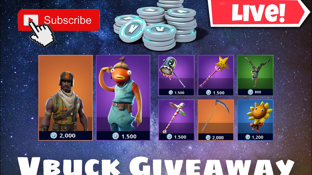 1,000 Vbuck Giveaway Fortnite - YouTube