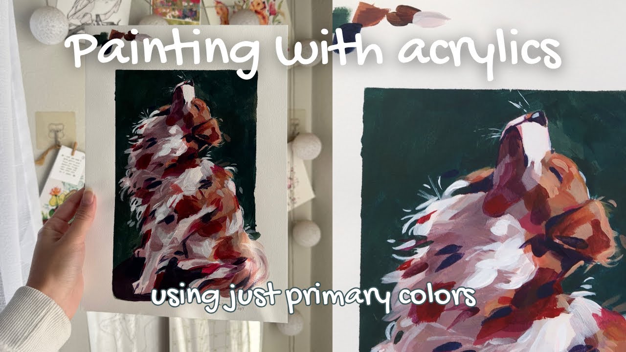 Painting with primary colors! Acrylic painting process~ - YouTube