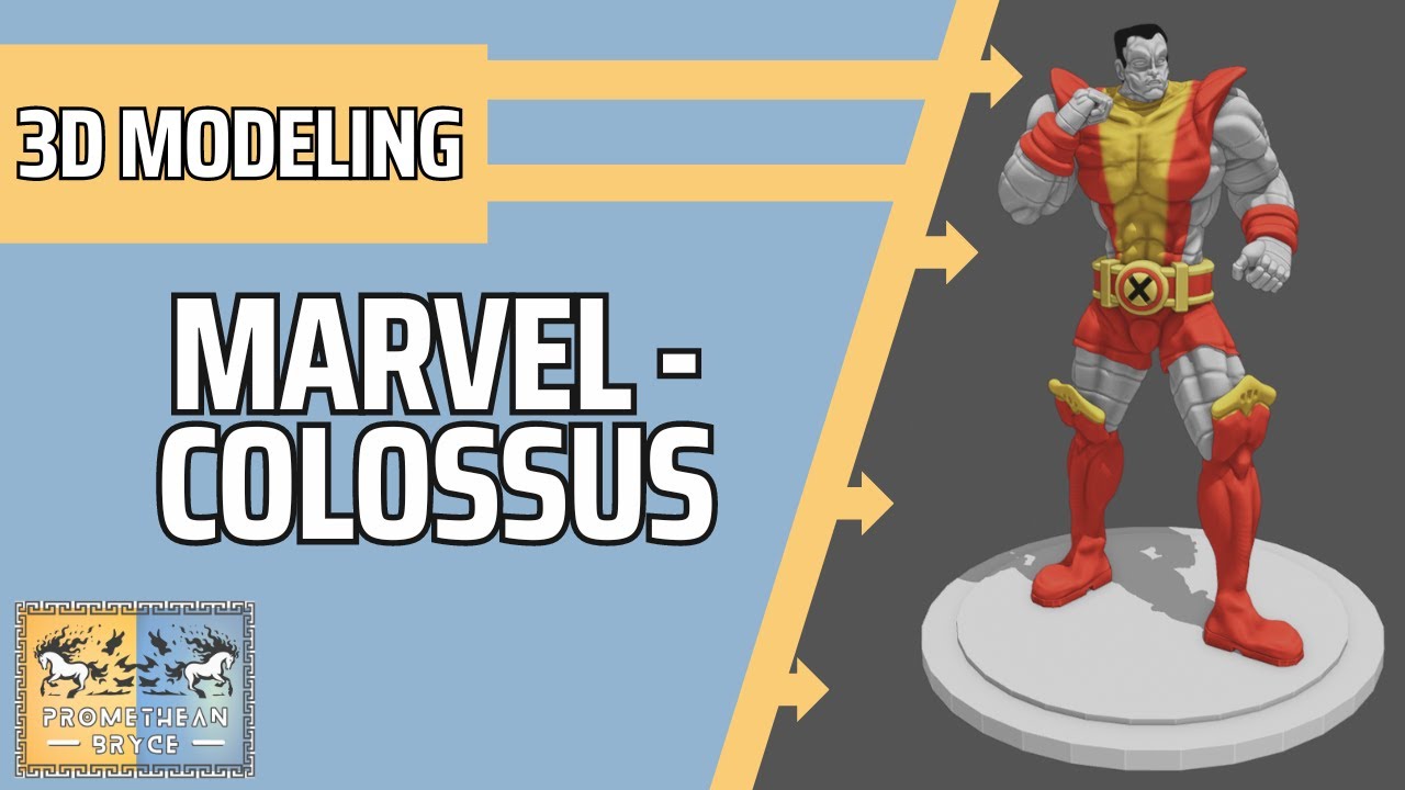 3D modeling Colossus (Marvel), timelapse start to finish with ...