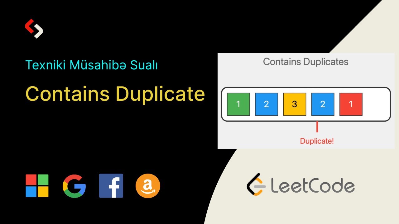 Leetcode Contains Duplicate Youtube 0949