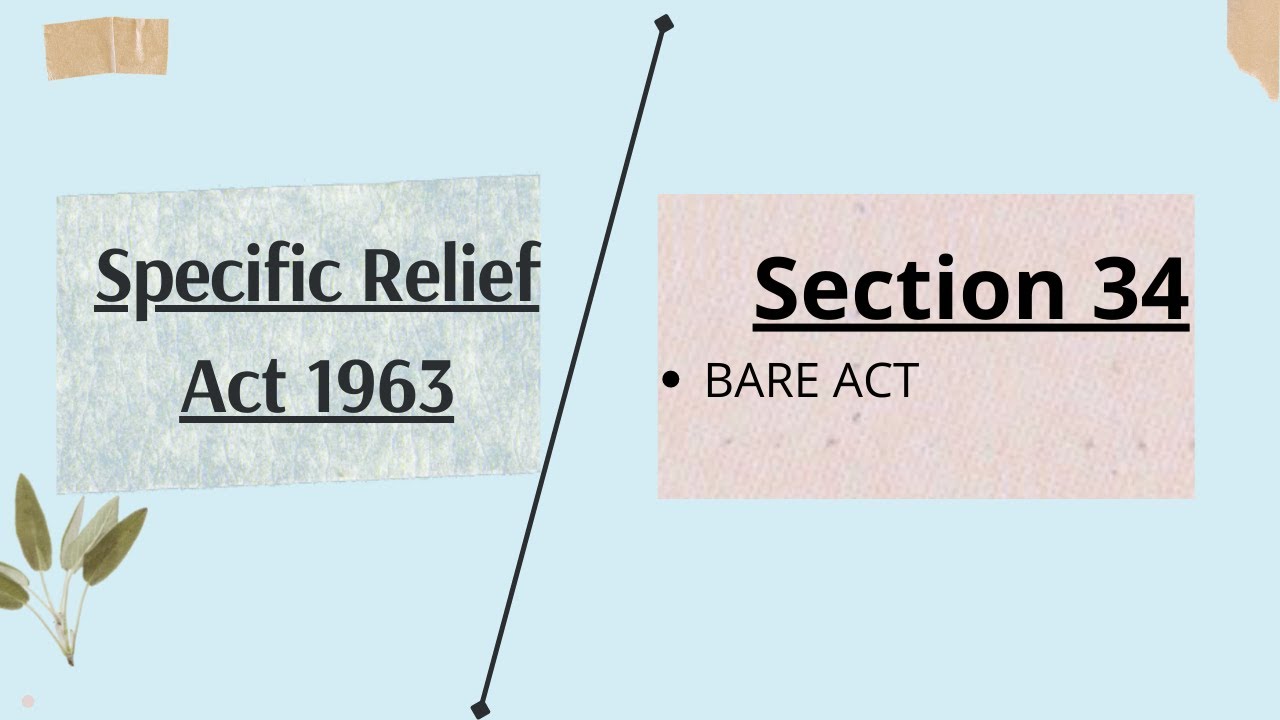 SECTION 34 Specific Relief Act 1963 (मराठी आणि इंग्रजी) Marathi and ...