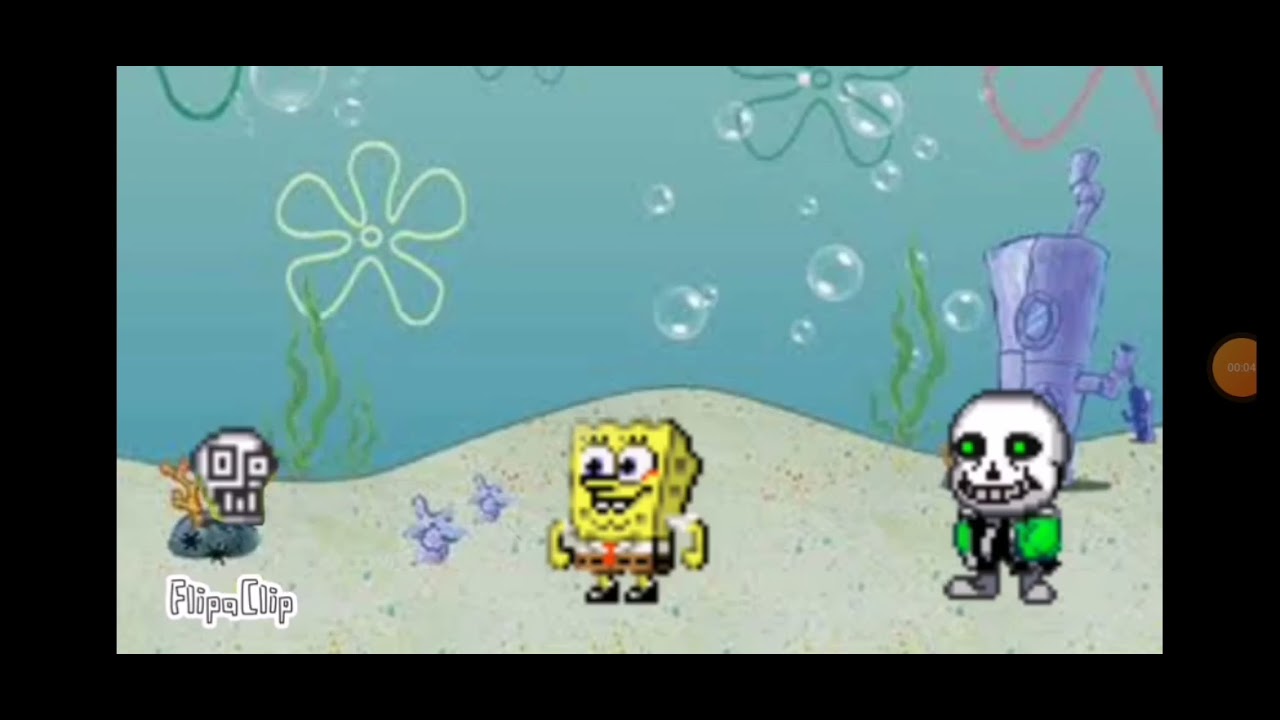 Sans green VS spongebob - YouTube