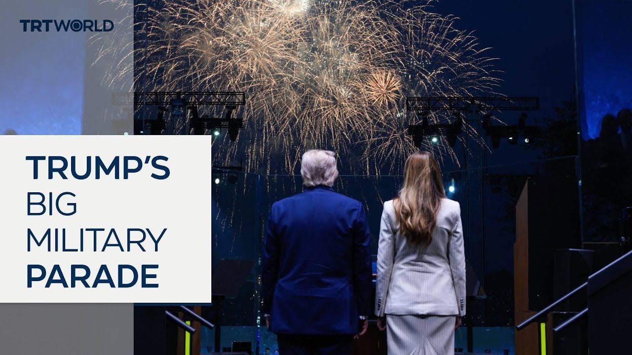 US President Trump hosts the military's largest parade in decades - YouTube