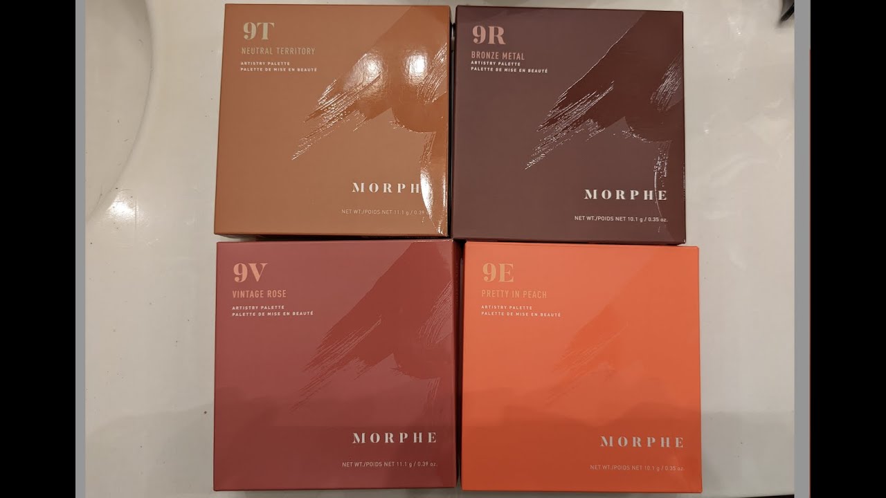 Morphe 9 Palettes on Tan Skin - 9T Neutral, 9R Bronze Metal, 9V Vintage ...
