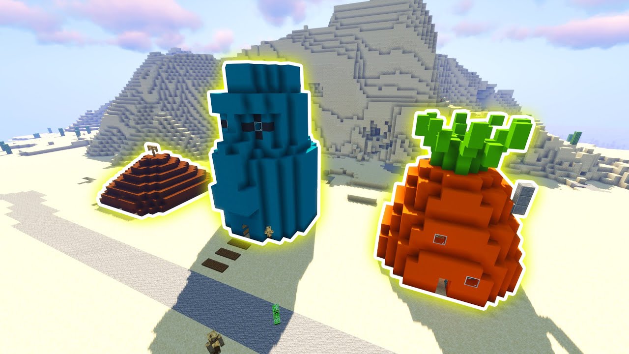 Spongebob in MINECRAFT - BIKINI BOTTOM Build - Minecraft w/ Shaders ...