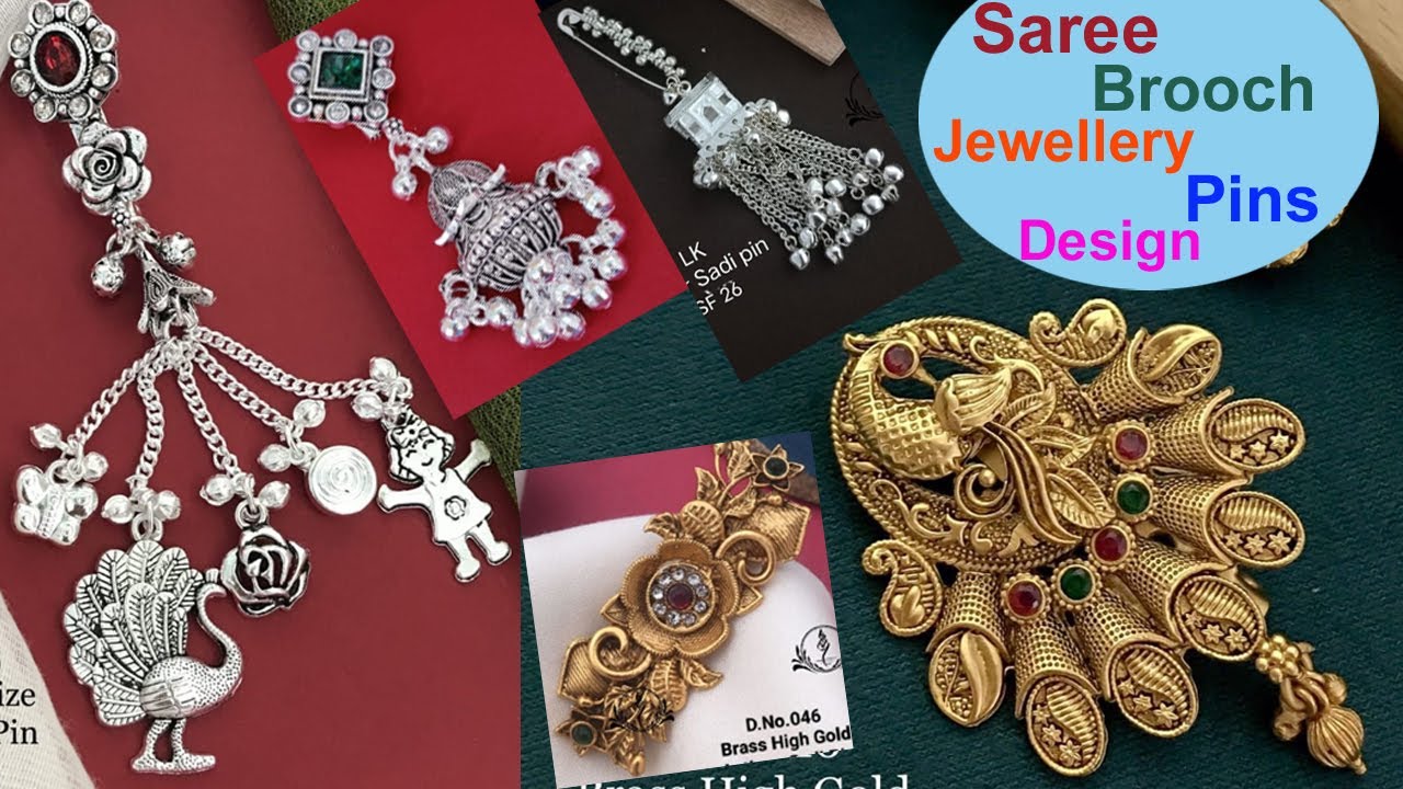 Designer साड़ी pins silver Brooch gold ब्रोच safty pins design #2023 # ...