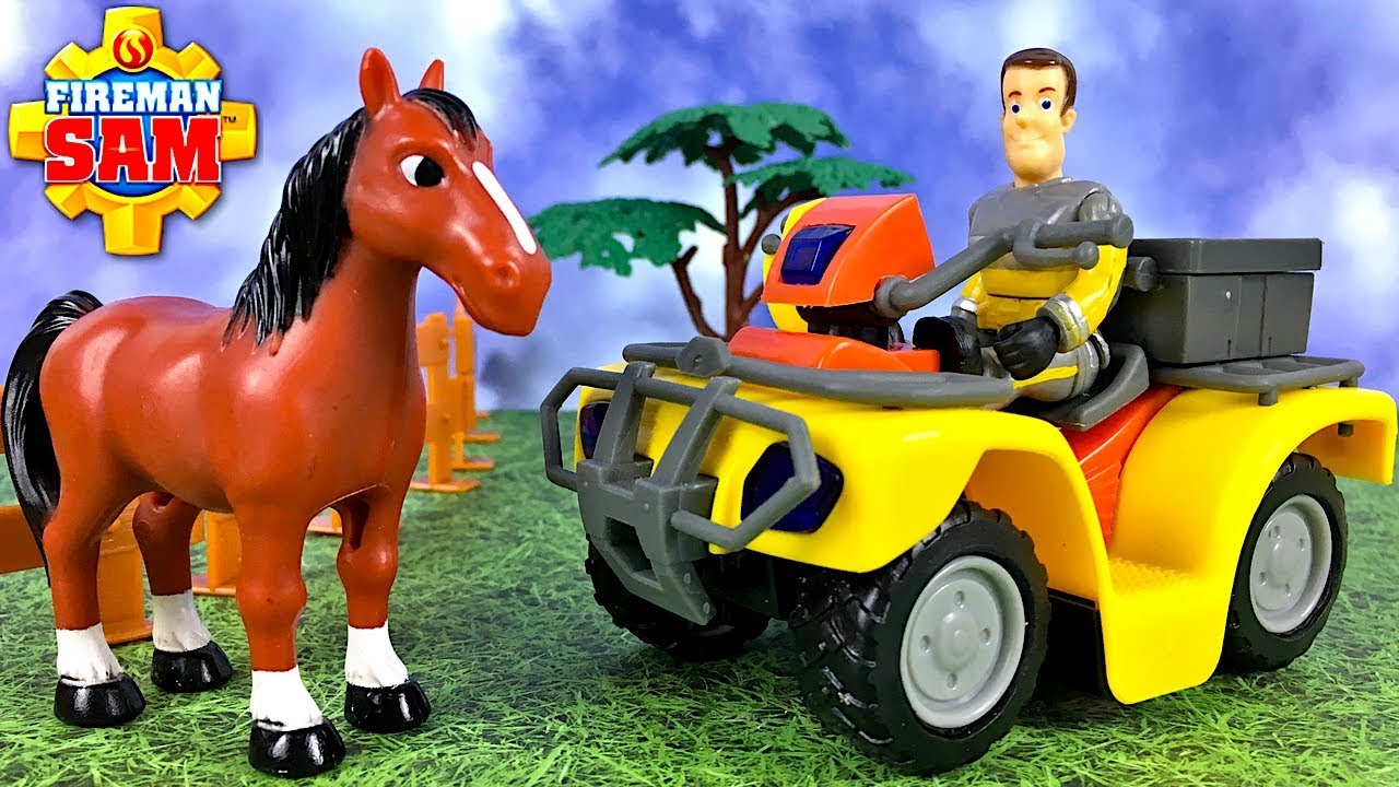 UNBOXING FIREMAN SAM - SAM AND HORSE STORY WITH THE ESCAPED HORSE - YouTube