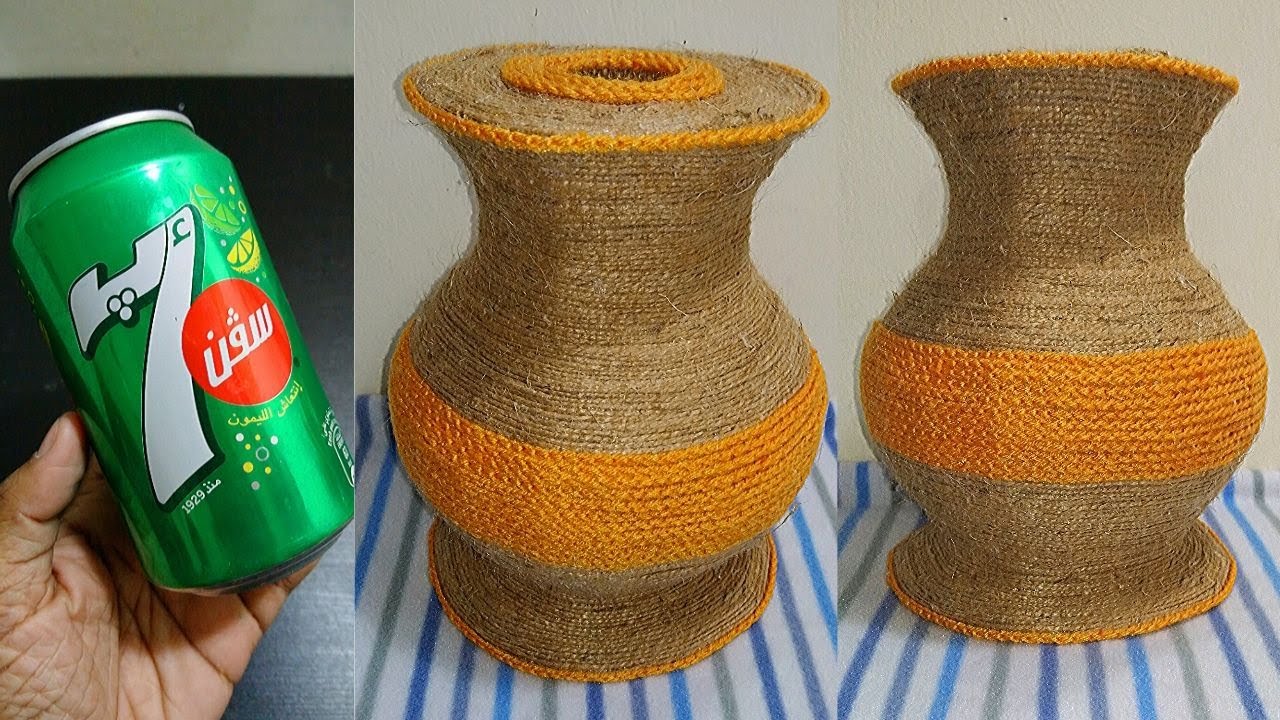 Jute Craft flower vase | Home decorating ideas handmade | Jute craft ...