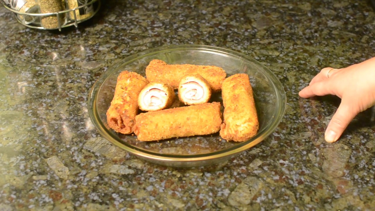 ROLOS DE PAN DE JAMON Y QUESO,HARD SALAMI(BREAD ROLLS WITH CHEESE,HAM ...