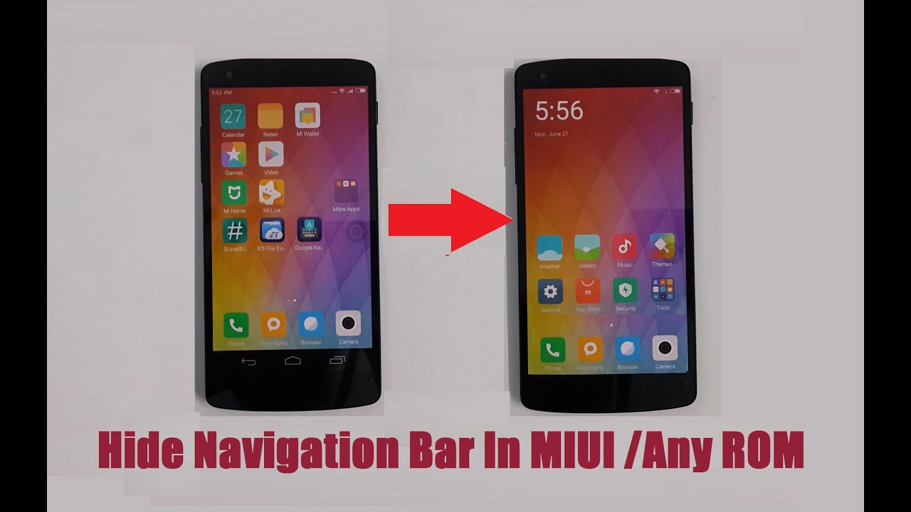 Hide Navigation Bar | Useful for MIUI ROMs - YouTube