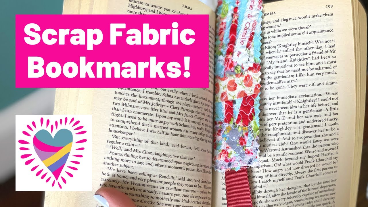 Scrap Fabric Bookmark Tutorial - Using Tiny Fabric Trimmings! - YouTube
