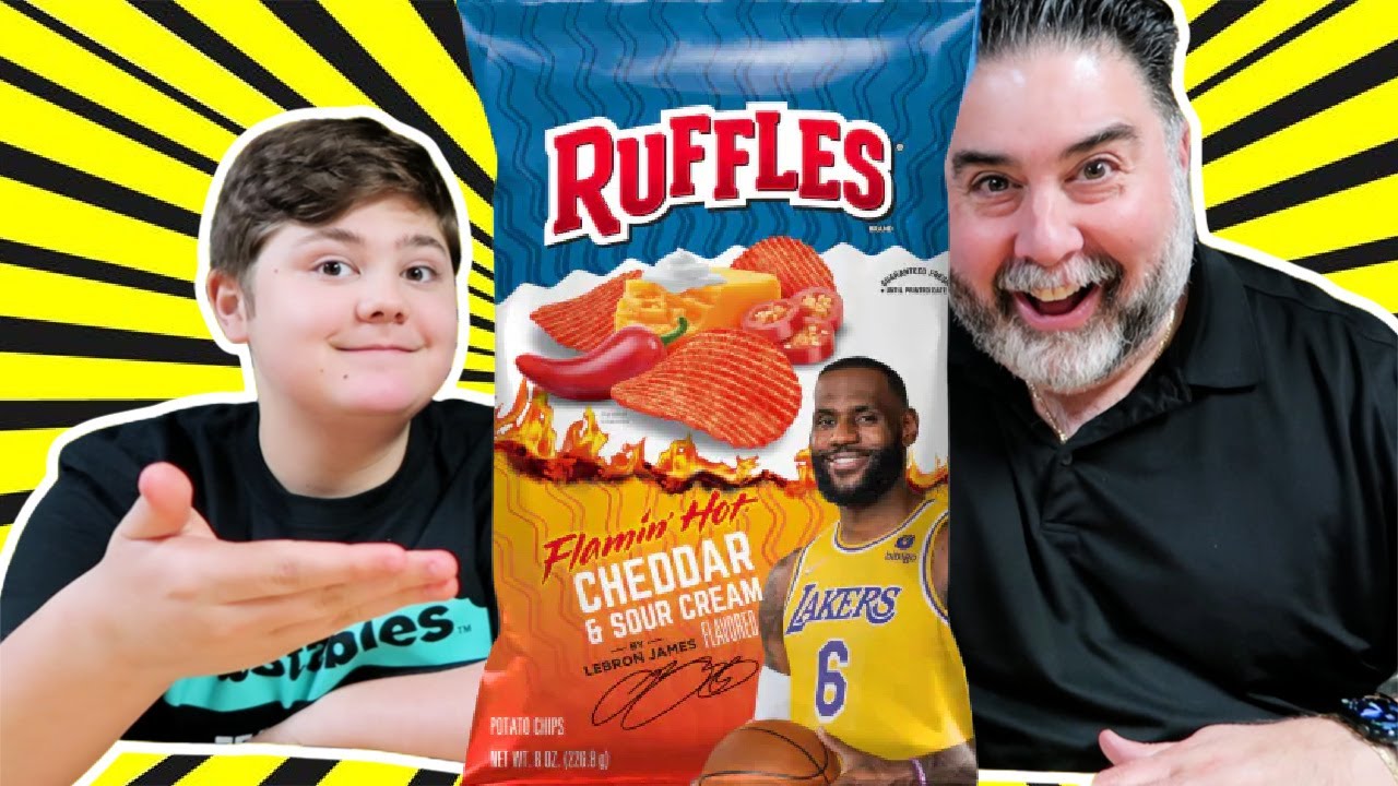 New Ruffles Flamin Hot Cheddar And Sour Cream Review Youtube