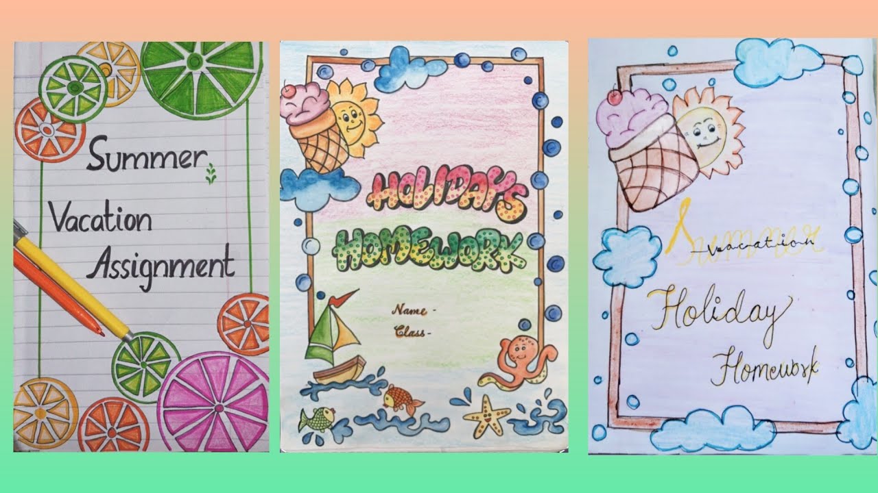 Summer Holidays Homework Copy Decoration| Summer Vacation | # ...
