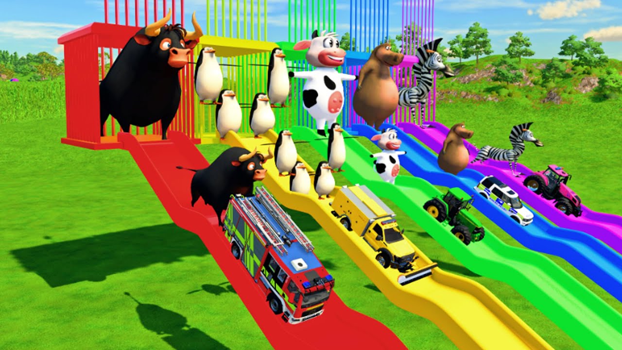 RESCUE ANIMALS - TRANSPORTING FERDINAND COWS, VACA LOLA, HORSES, GLORIA ...