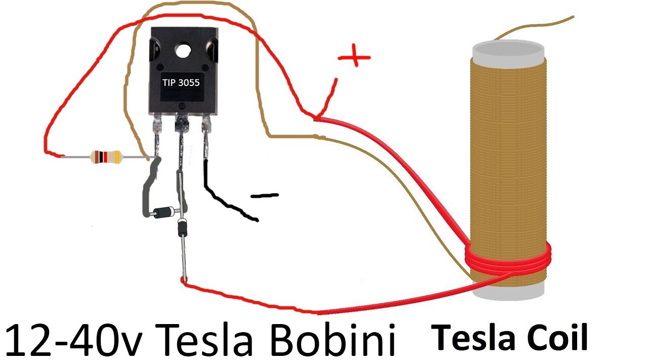 ÇOK BASİT YÜKSEK GÜÇLÜ TESLA BOBİNİ YAPIMI - DC 12 - 40 VOLT - YouTube