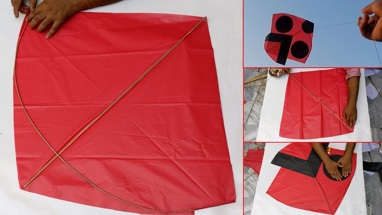 Step by Step Simple 1 Tawa kite Making at home - kite flying tutorial ...