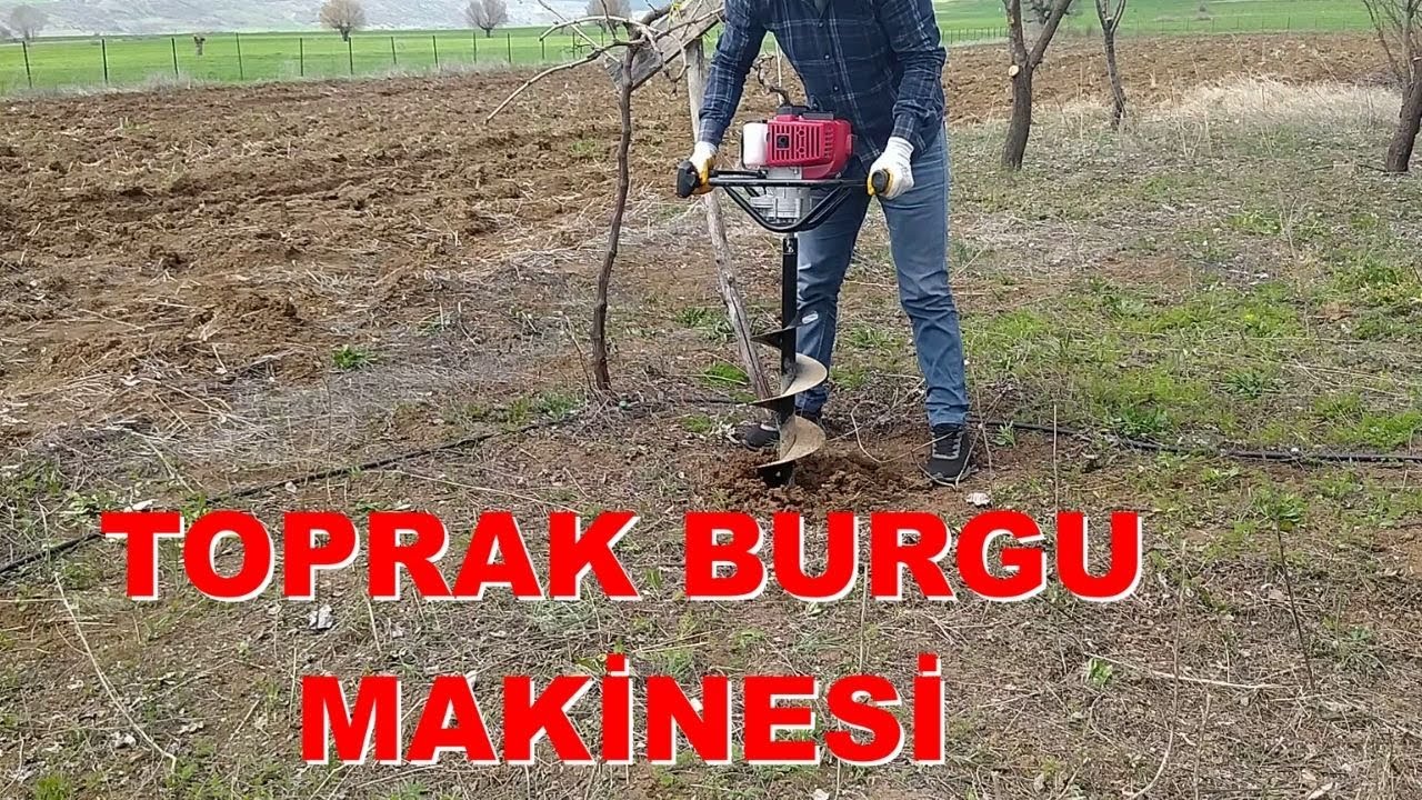 BAHÇE İŞLERİ-TOPRAK BURGU MAKİNESİ - YouTube