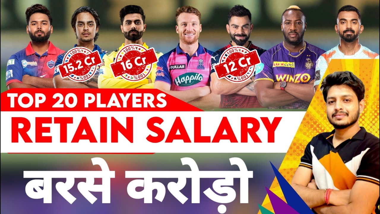 IPL 2023 - Retain Salary Of Top 20 Players | IPL Retentions | RCB , CSK ...