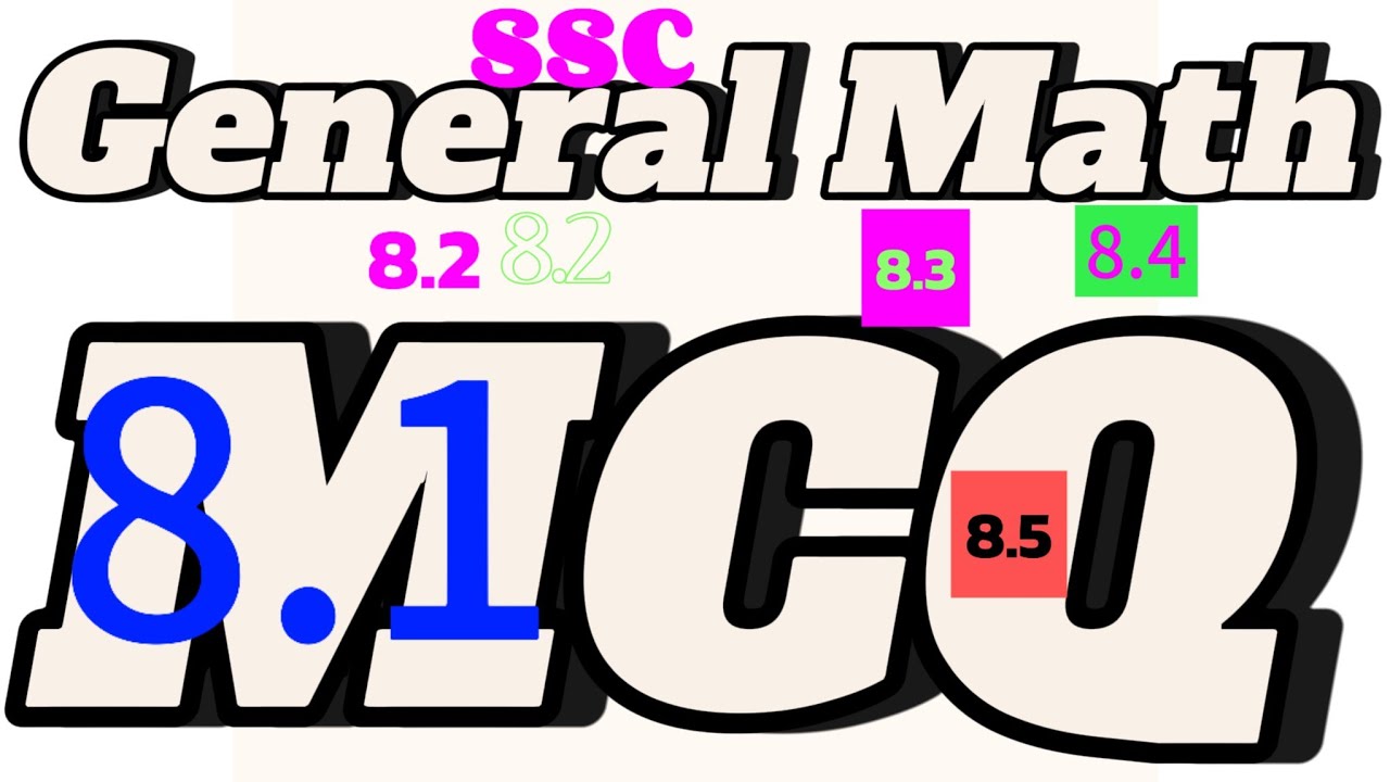 SSC math chapter 8 4 MCQ part 02 - YouTube