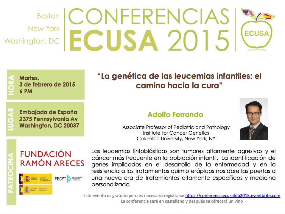 Ciclo de conferencias ECUSA 2015: Adolfo Ferrando (Columbia University ...