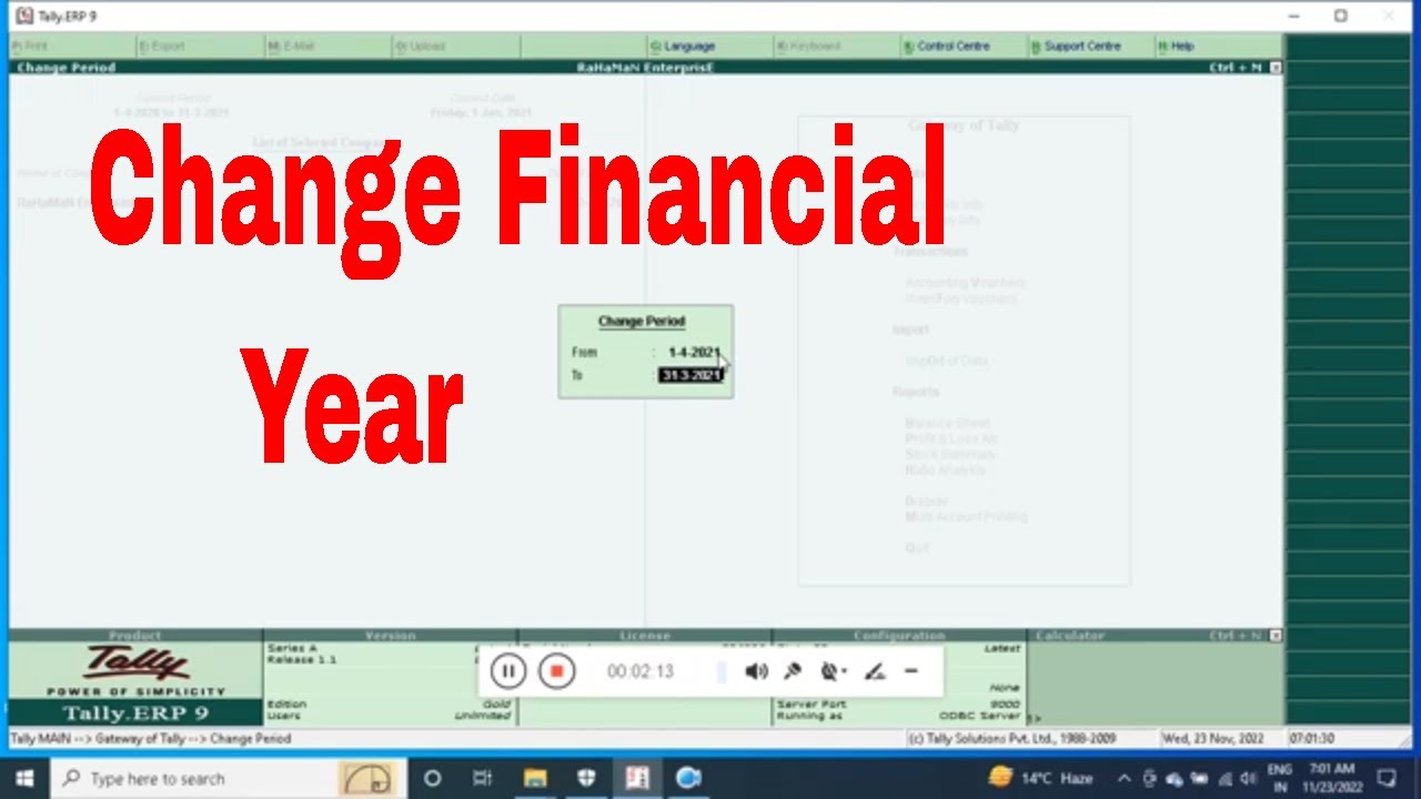 How To Change Financial Year In Tally ERP 9 How To Change Invoice In How To Change Financial Year In Tally ERP 9 How To Change Invoice In
