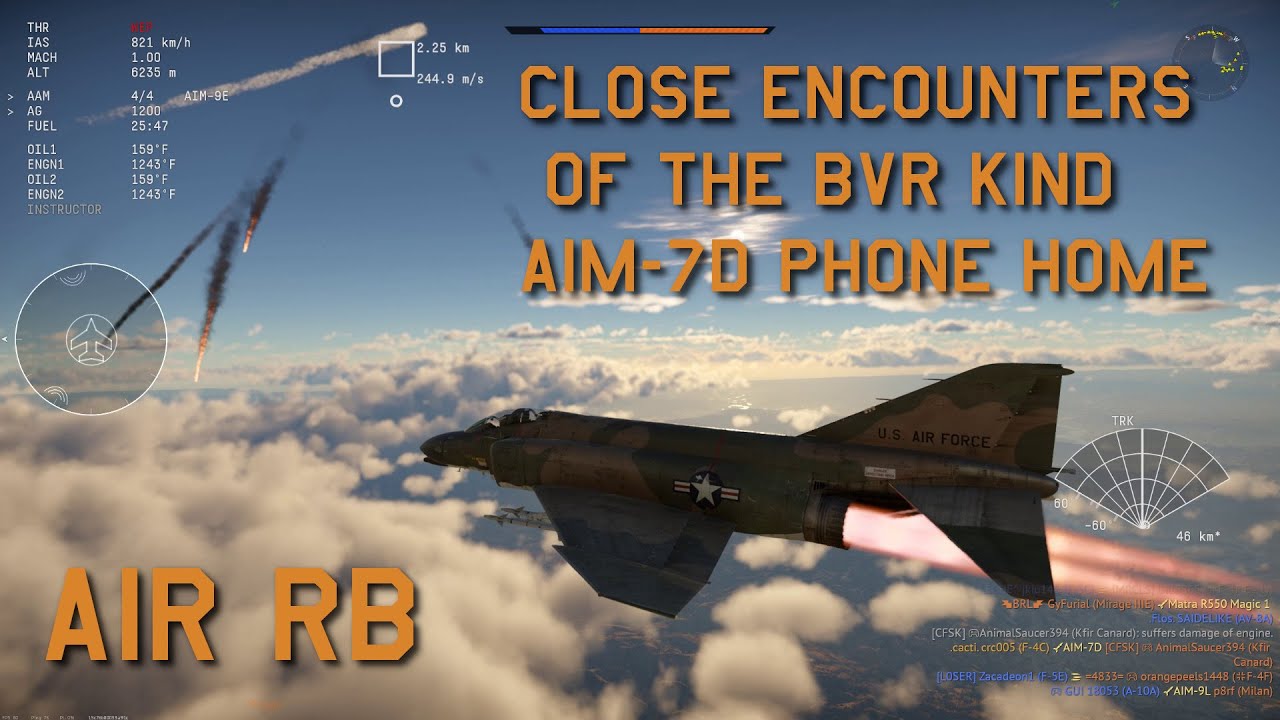War Thunder: F-4C Phantom II BVR combat with the AIM-7D missile ...