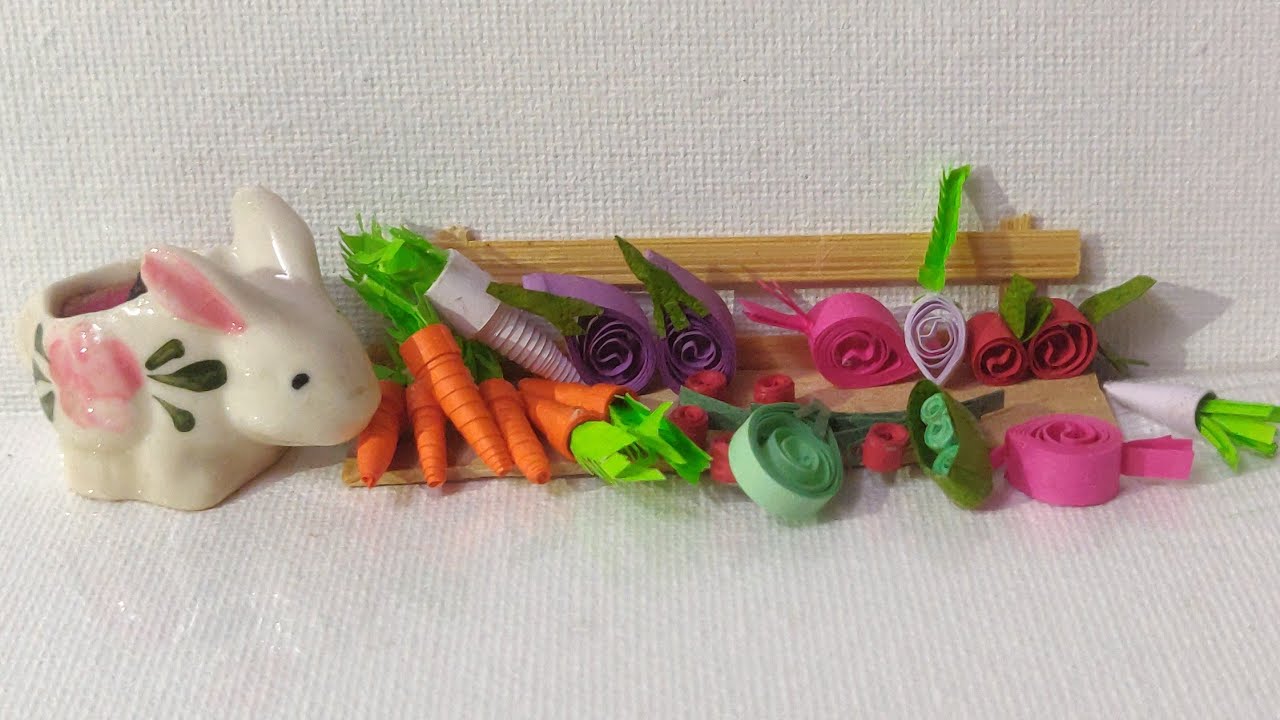 Paper Quilling Vegetables | Paper craft 10 Vegetables - YouTube
