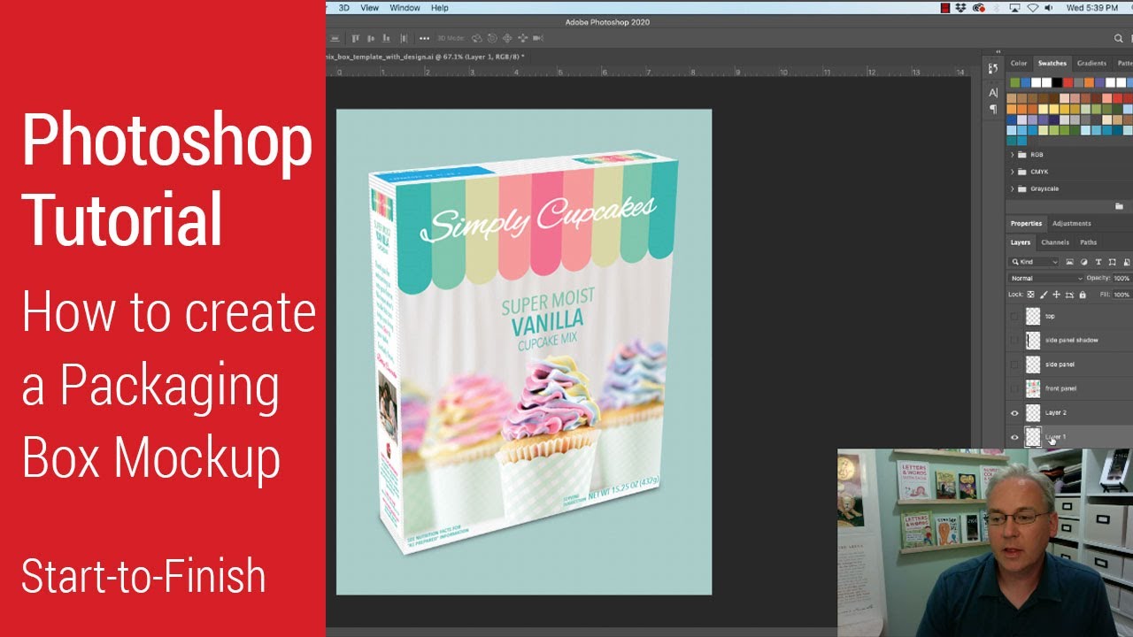 Photoshop Tutorial - Packaging Box Mockup - YouTube