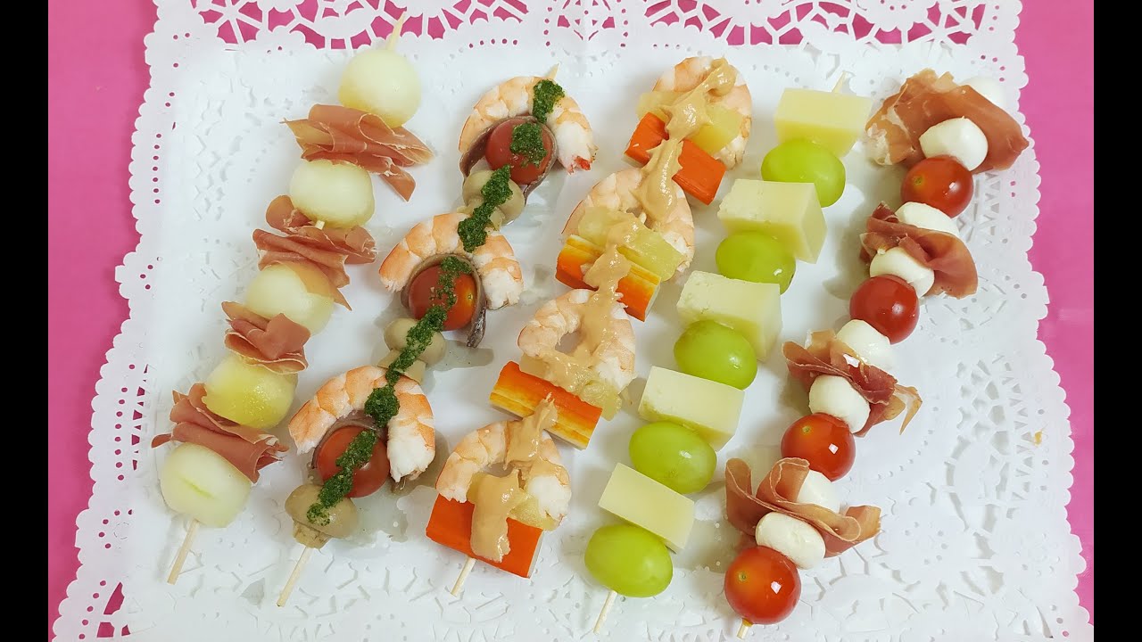 BROCHETAS O PINCHOS PARA FIESTAS - YouTube
