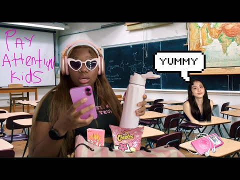 ASMR Rich girl comes to school with all pink acting bougie ￼
