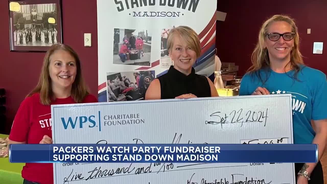 Packers watch party supports Stand Down Madison - YouTube