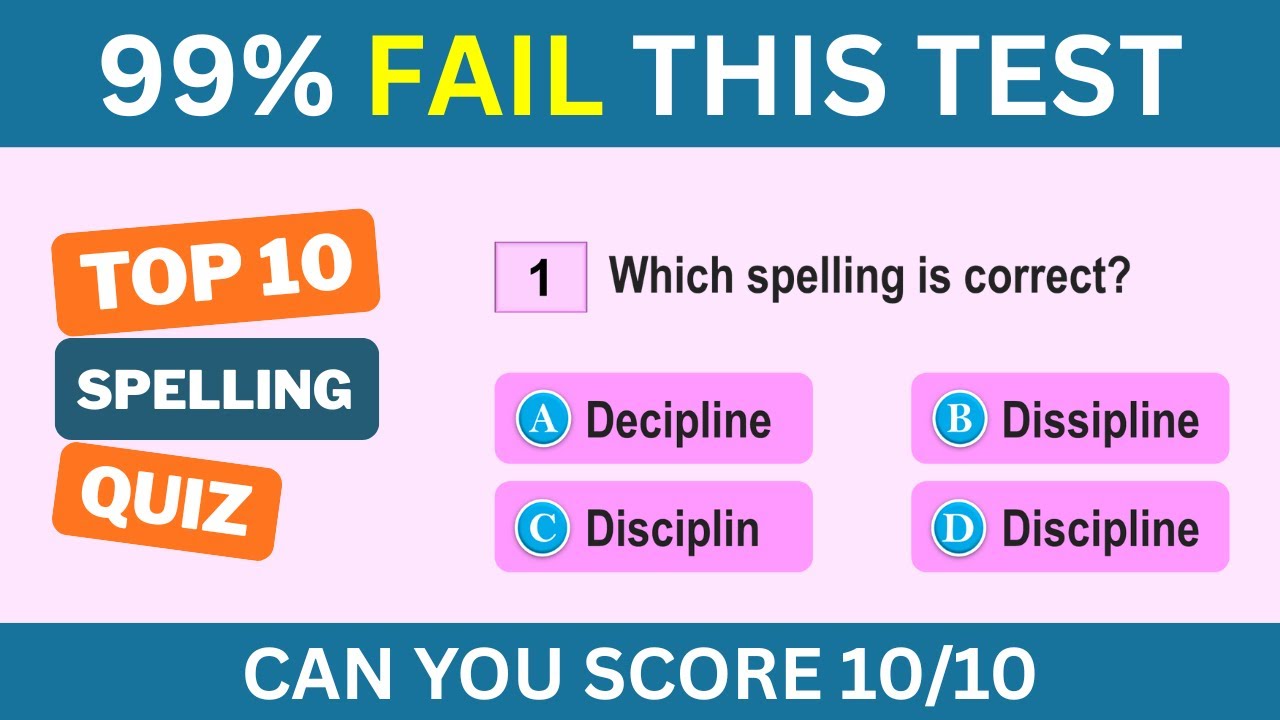Only 1% Can Pass This Tricky Spelling Quiz! | Hard English Spelling ...