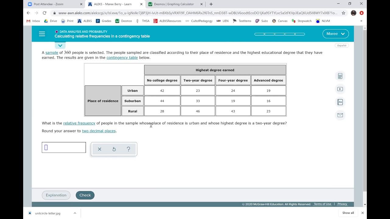 Calculating relative frequencies in a contingency table - YouTube