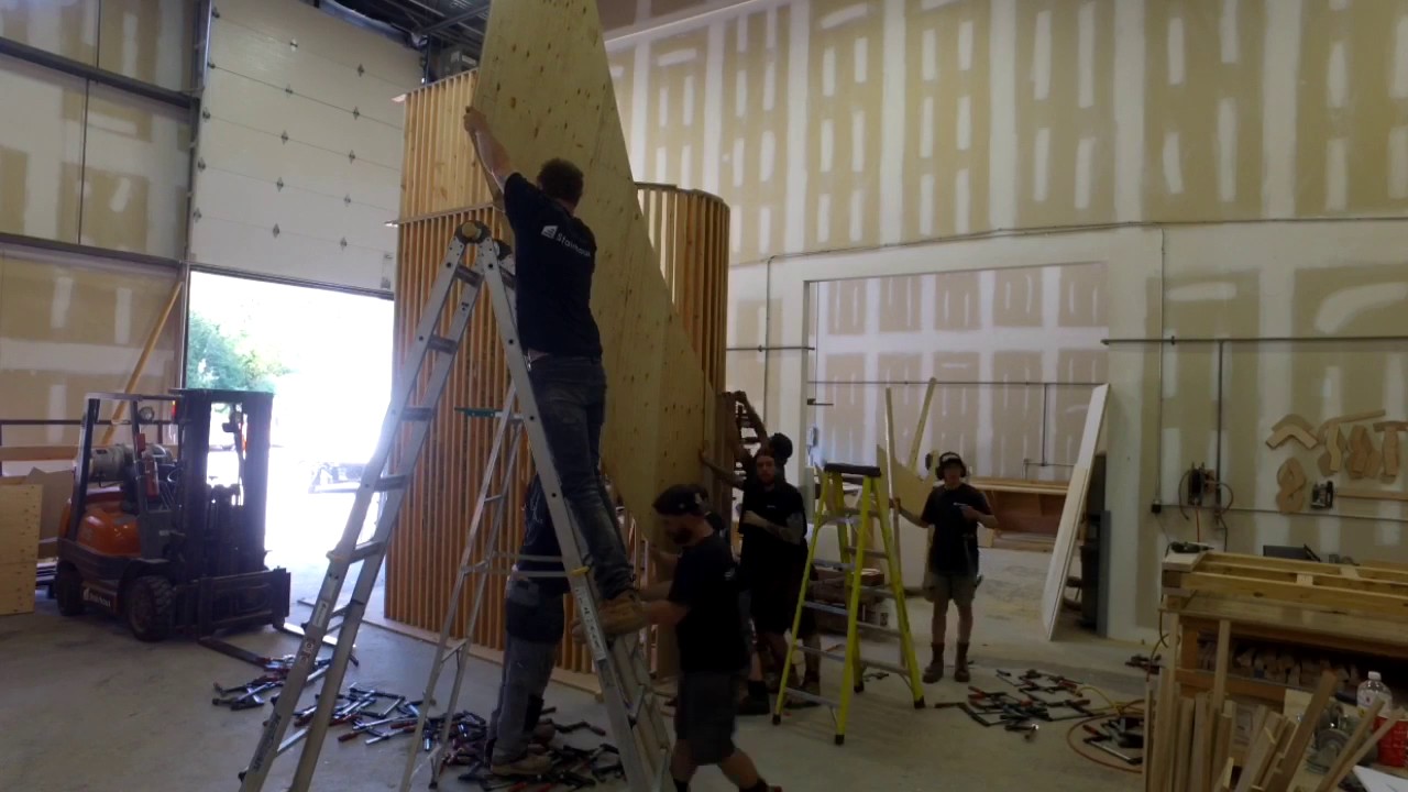 Huge Helical Rise Curve Stringer - Glue Up - YouTube
