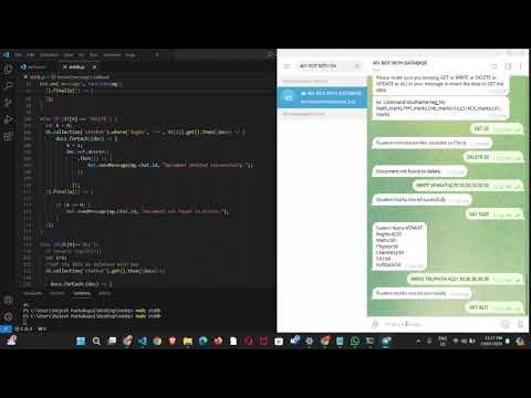TELEGRAM CHATBOT CONNECTED WITH DATA BASE(firebase) ON STUDENTS MARKS INFORMATION. - YouTube