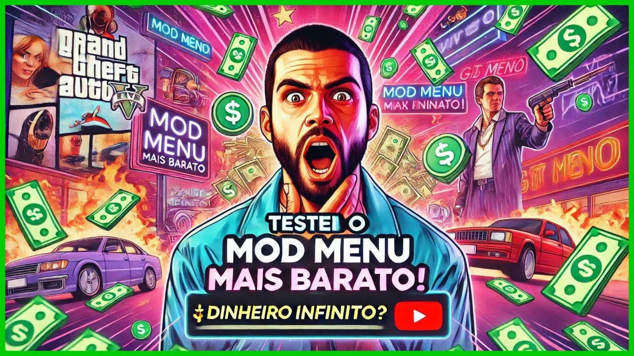 TESTEI o Mod Menu MAIS BARATO para GTA V! 💸 Dinheiro INFINITO ...
