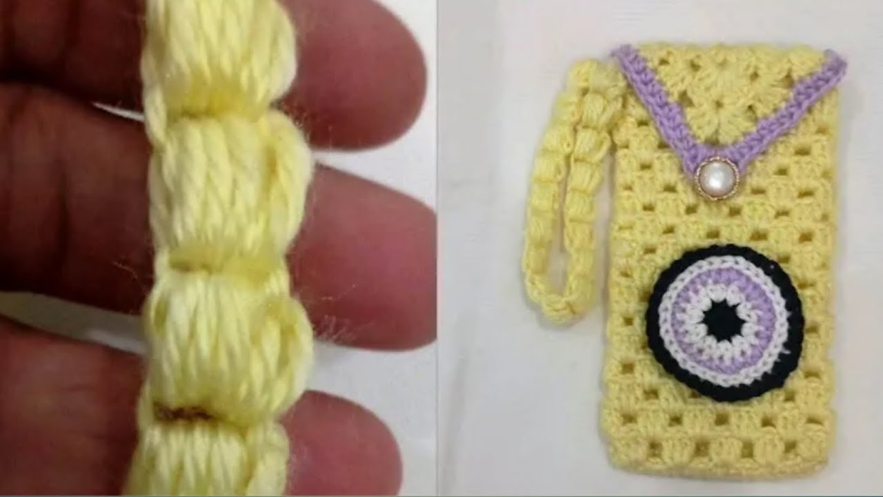 how to crochet mobile pouch | woolen phone cover | crochet mobile cover ...